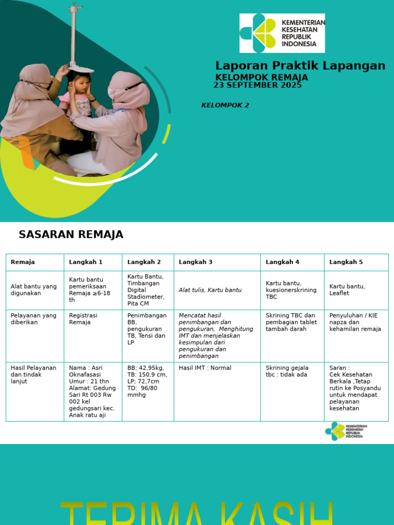 Laporan PKL Kelompok Remaja | PDF