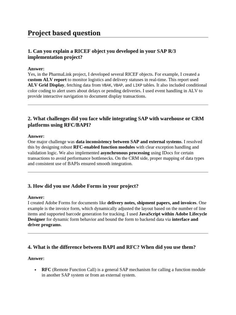 SAP RICEF Development and Integration Insights | PDF | Debugging ...