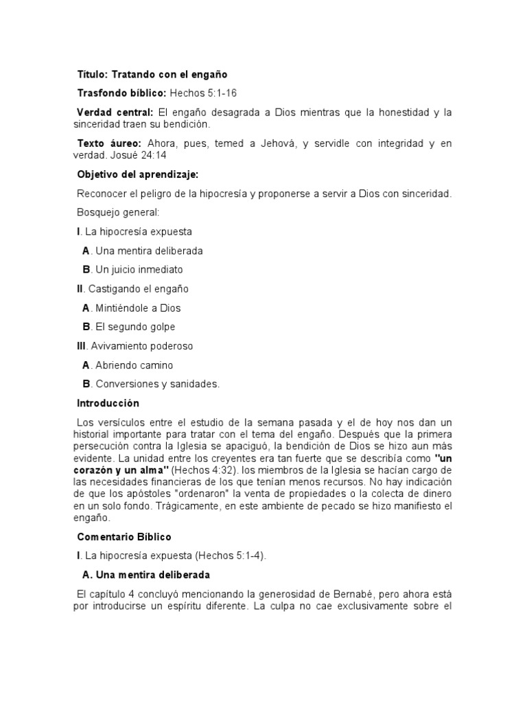 Ananias y Safira II | PDF | San Pedro | espíritu Santo