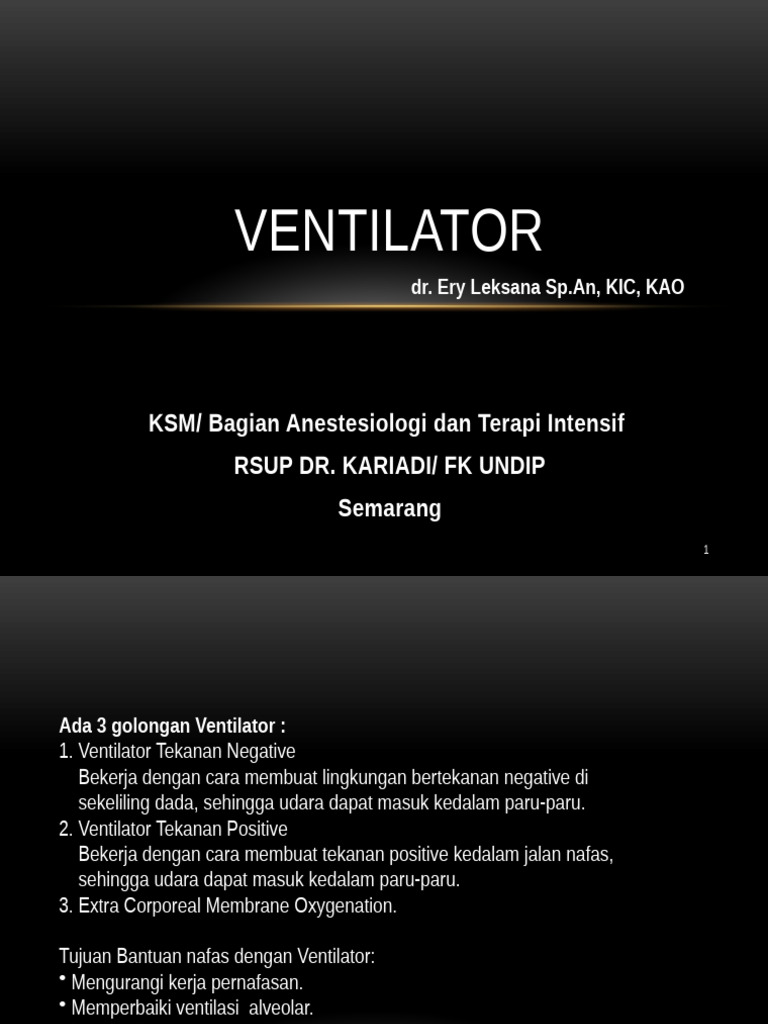 Panduan Ventilator: Jenis dan Pengaturan | PDF
