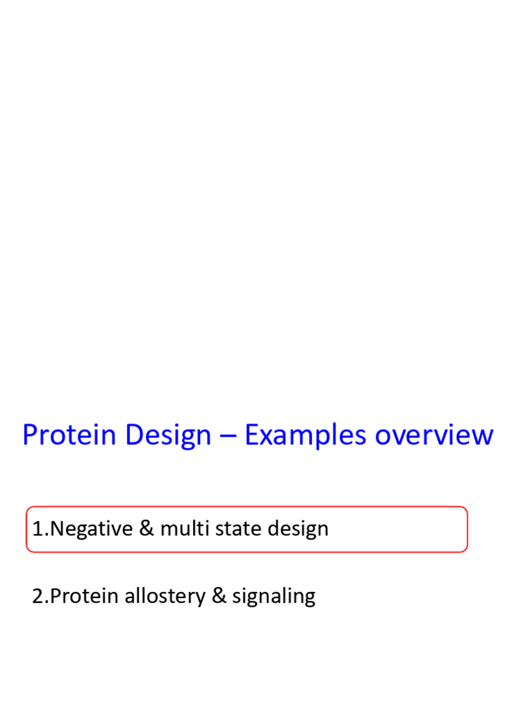 Protein Design: Negative & Multi-State Strategies | PDF | Protein ...