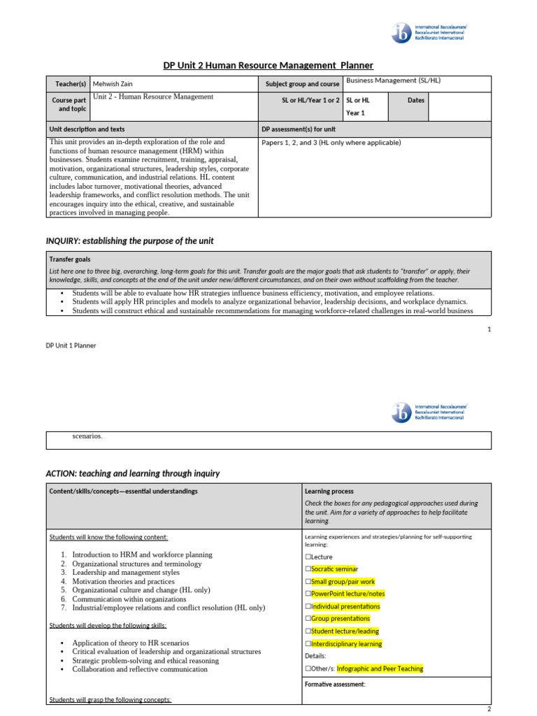 Unit 2 Human Resource Management | PDF | Human Resource Management ...