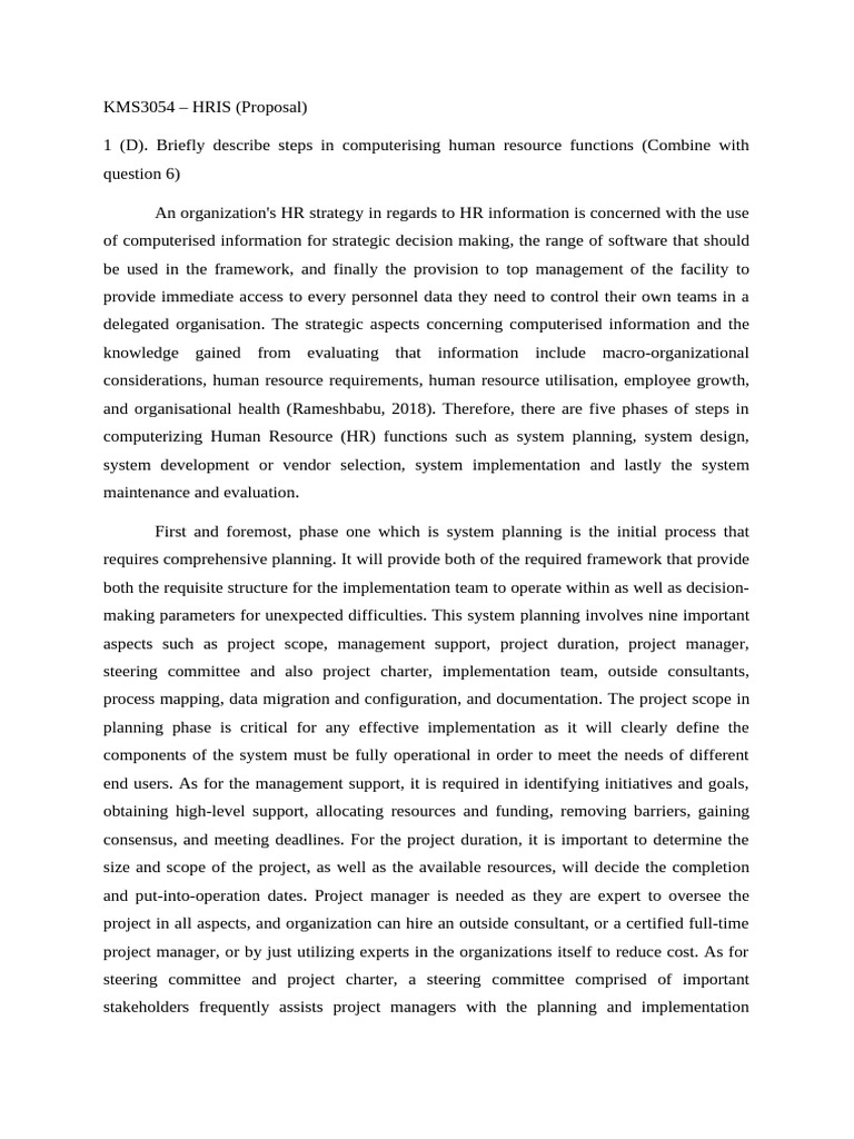 Steps to Computerize HR Functions | PDF | Human Resource Management ...