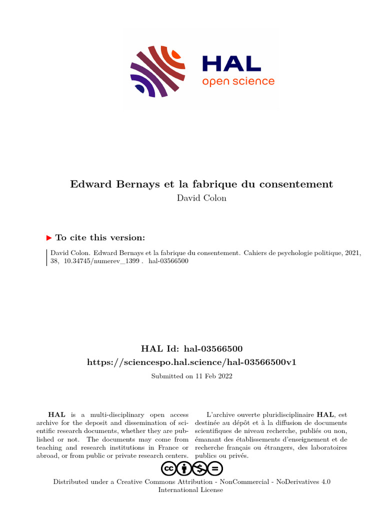 Edward Bernays : Maître du consentement | PDF | Sigmund Freud | Propagande
