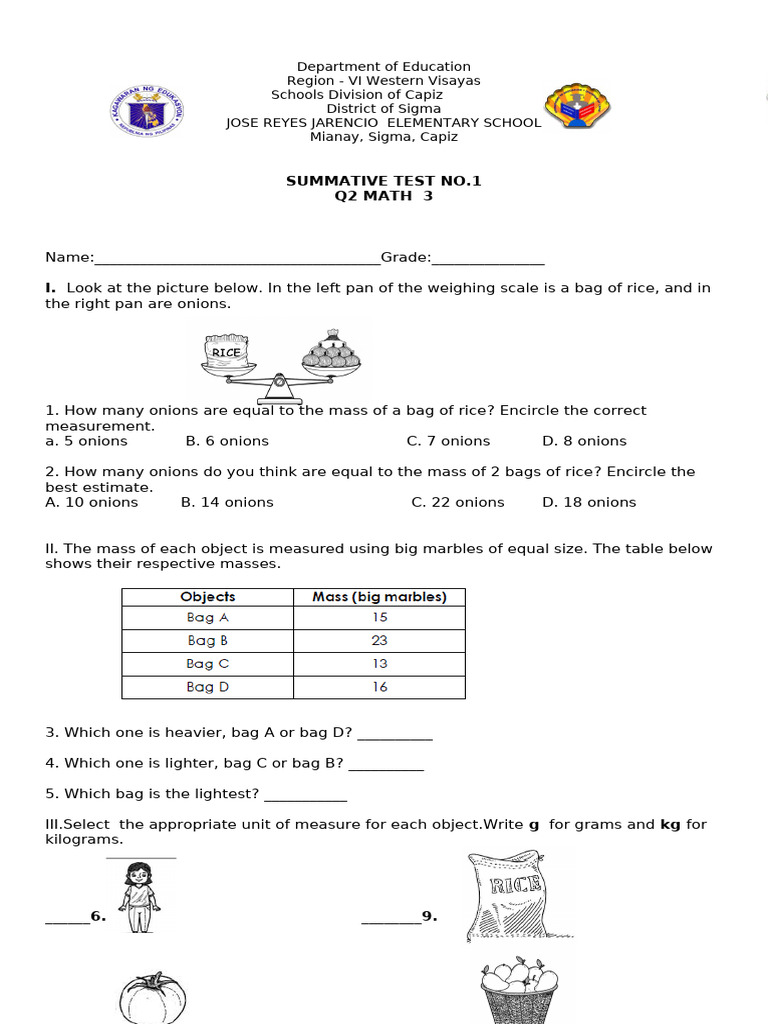Matatag Math Summative | PDF
