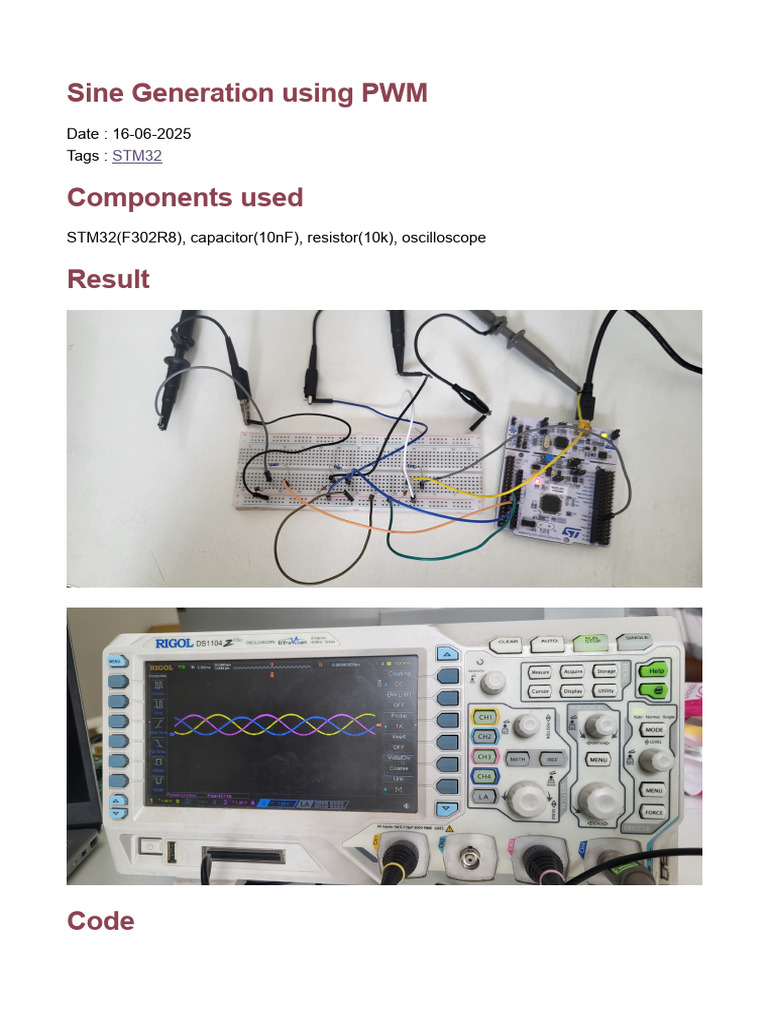 STM32 PWM Sine Wave Generation Code | PDF | Phase (Waves) | Pointer ...