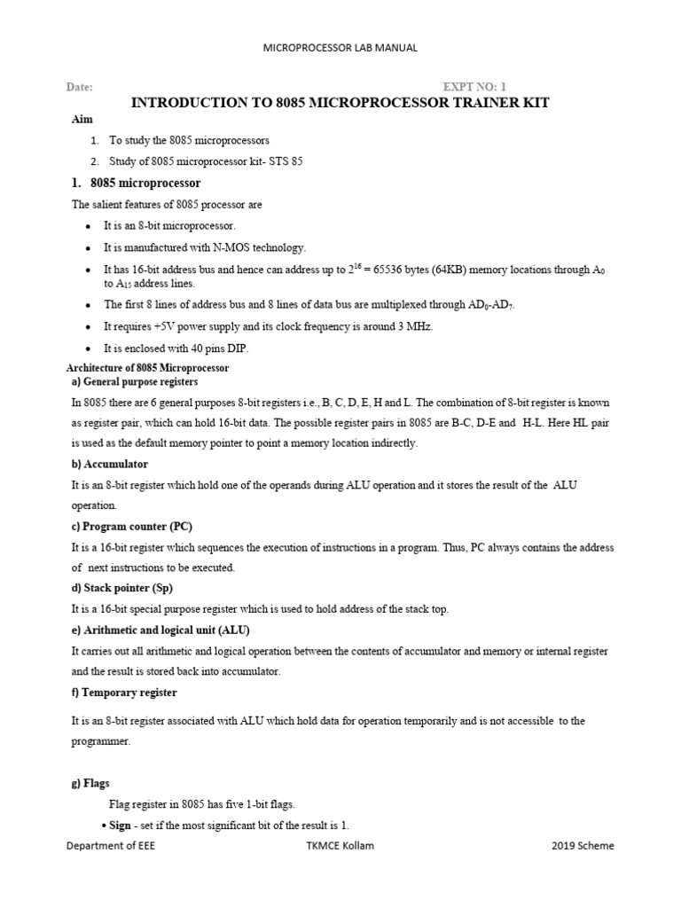 Architecture 8085 MP | PDF | Central Processing Unit | Computer Data