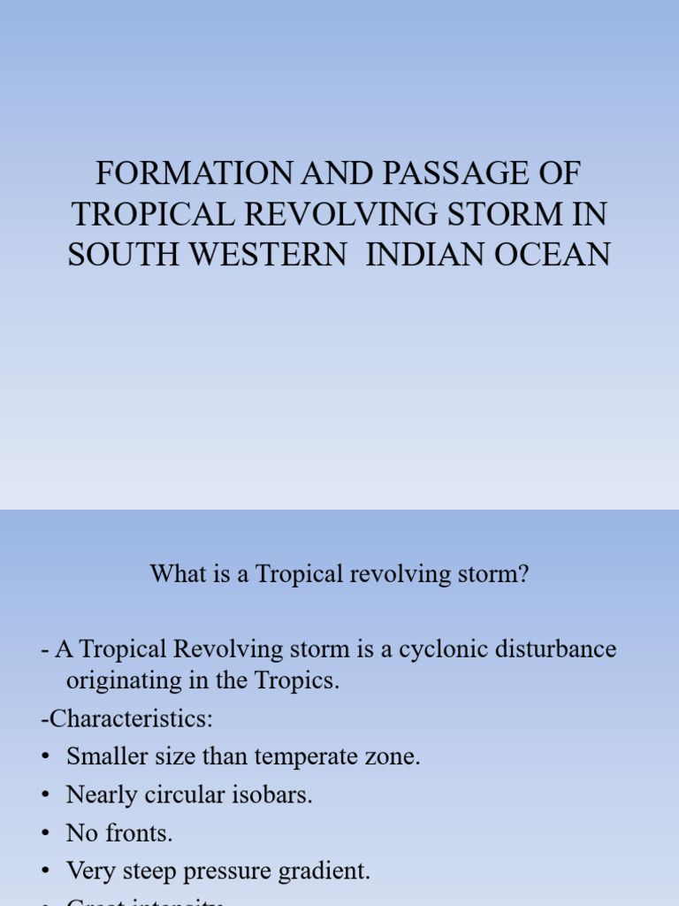Formation and Passage of Tropical Revolving Storm | PDF | Tropical Cyclones | Wound