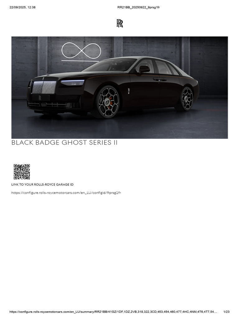 Rolls Royce Ghost II Config | PDF | Transport | Car Manufacturers