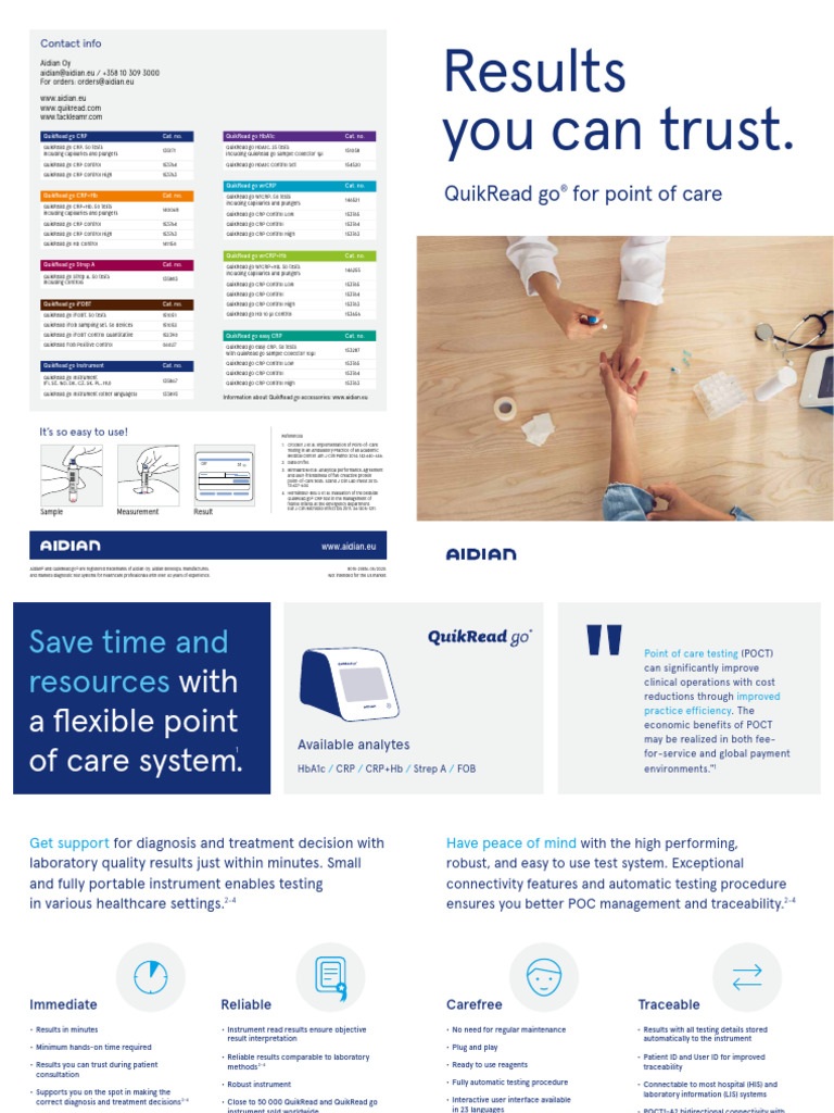 8015 20EN QuikRead Go Family Brochure Web | PDF | C Reactive Protein ...
