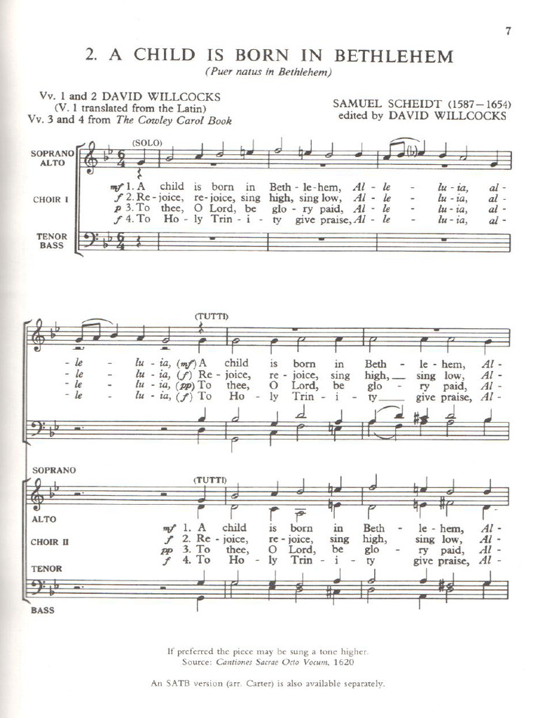 A Child Is Born in Bethlehem SCHEIDT | PDF