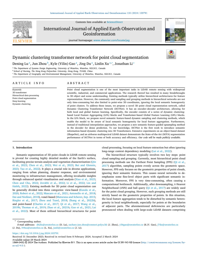 Dynamic Clustering Transformer Network For Point Cloud Segmentation ...