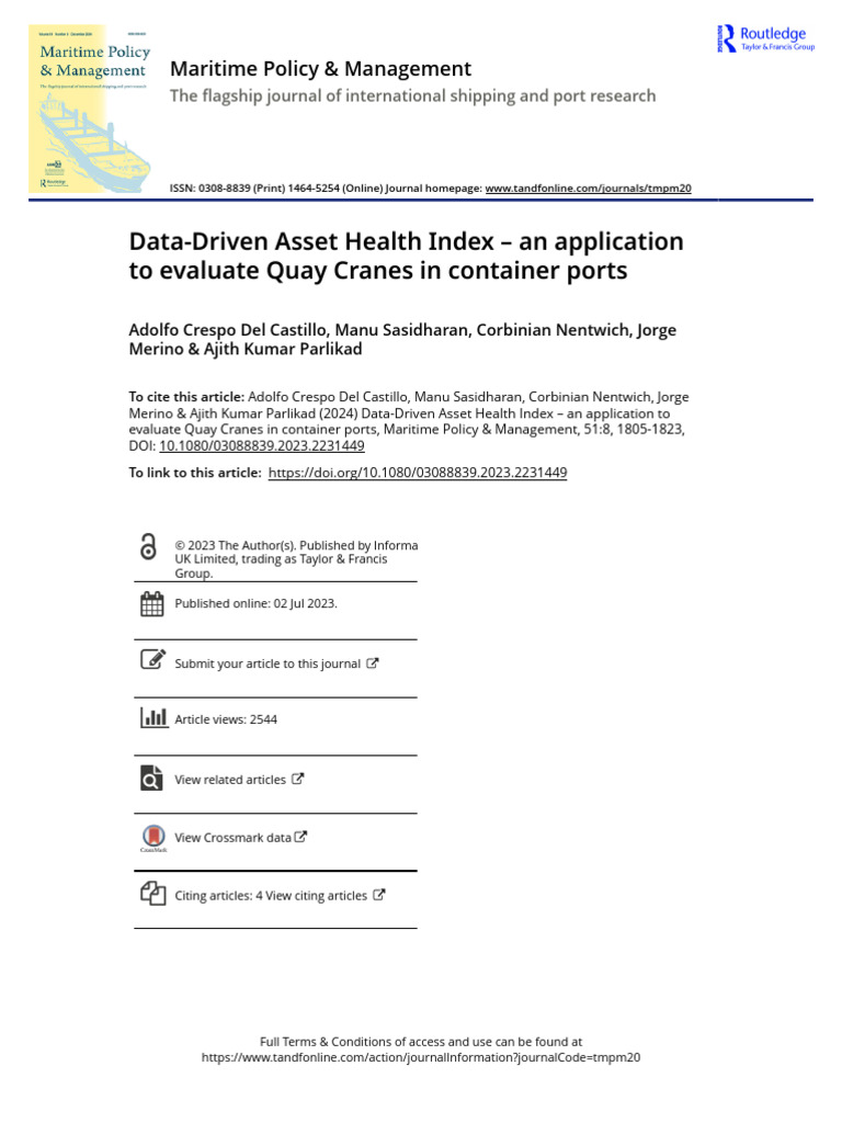 Data-Driven Asset Health Index - An Application To Evaluate Quay | PDF ...
