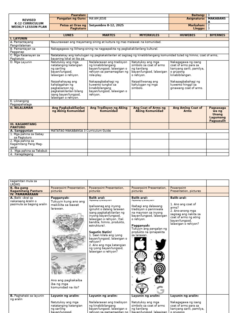 DLL Makabansa3 q2 Week3 | PDF