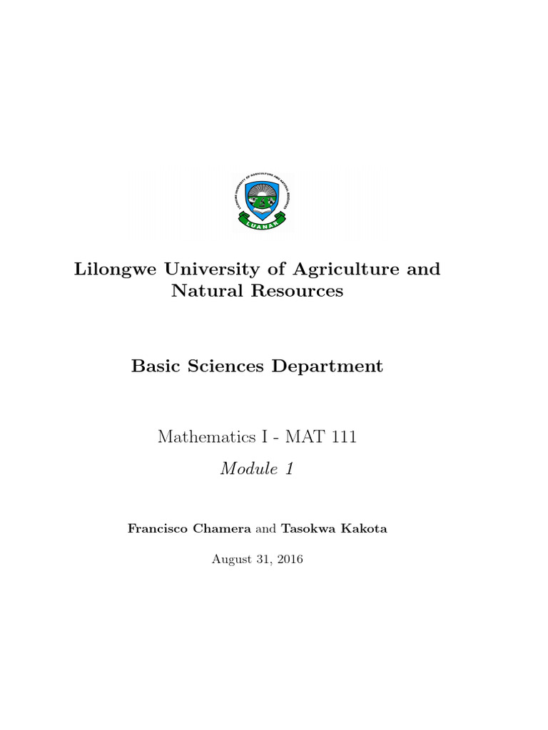 Mat 111 Module | PDF | Set (Mathematics) | Rational Number