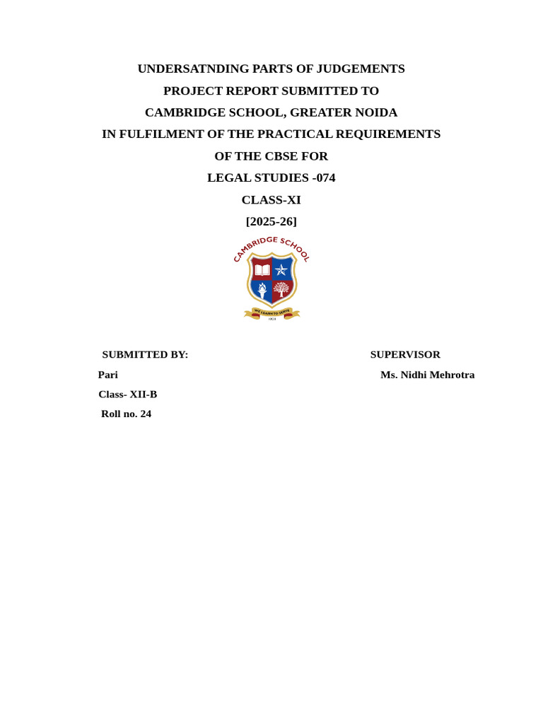 Understanding Judgement Parts in Law | PDF | Common Law | Justice
