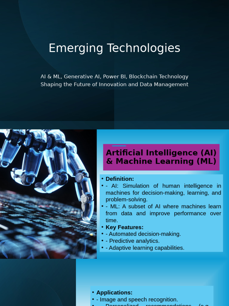 Emerging Technologies | PDF | Artificial Intelligence | Intelligence ...