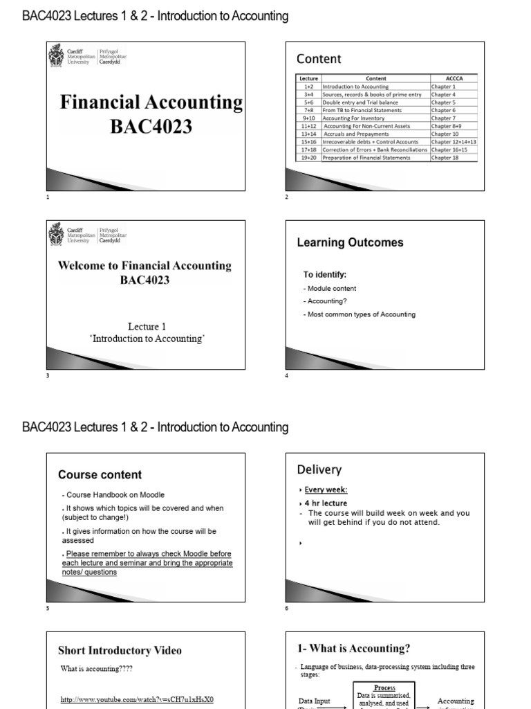 Introduction to Accounting Overview | PDF | Debits And Credits | Expense