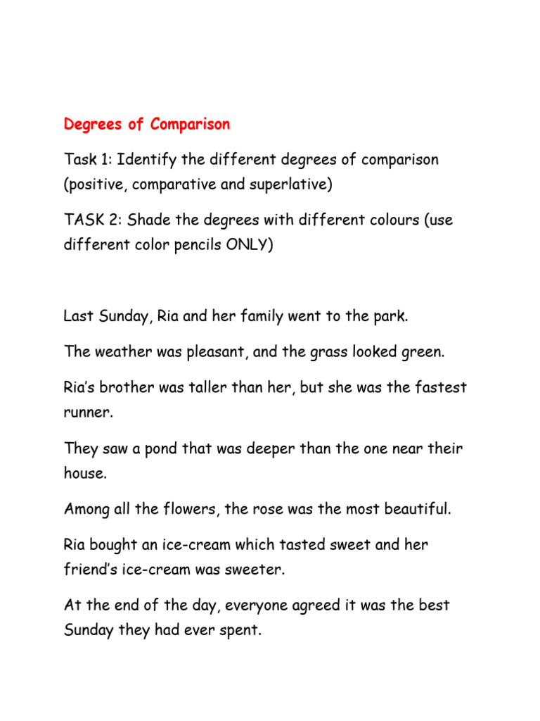 Degree of Comparison | PDF