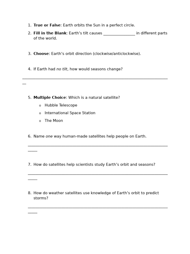 Sceince Revision 4th Grade 4 | PDF