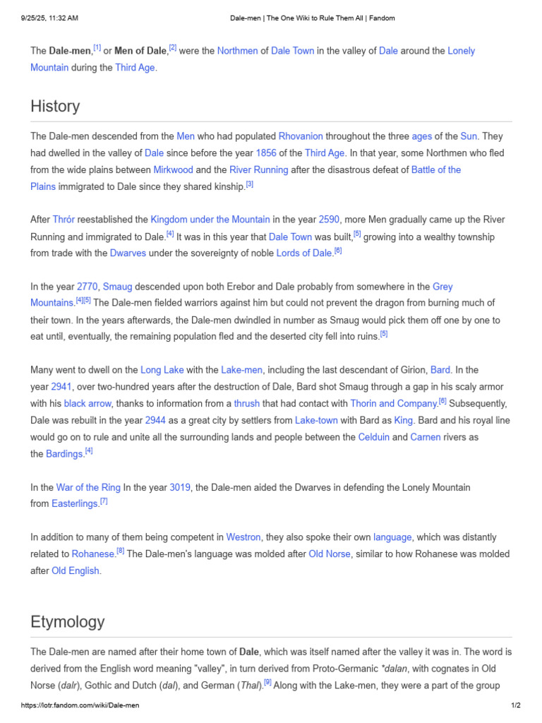 Dale Men | PDF | Middle Earth | J. R. R. Tolkien