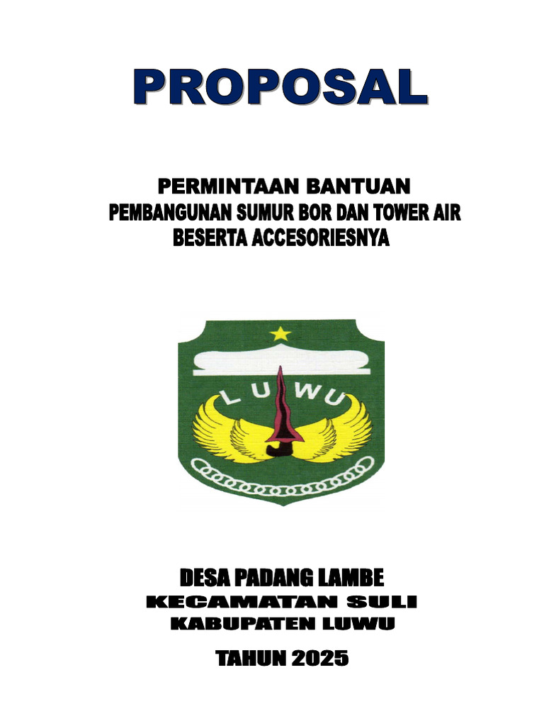 Proposal Pembangunan Sumur Bor Dan Tower Air | PDF