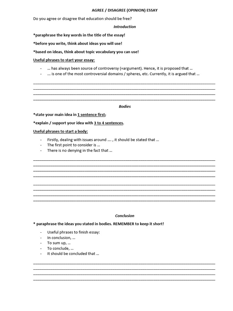 Agree - Disagree Essay Explanation | PDF | Linguistics