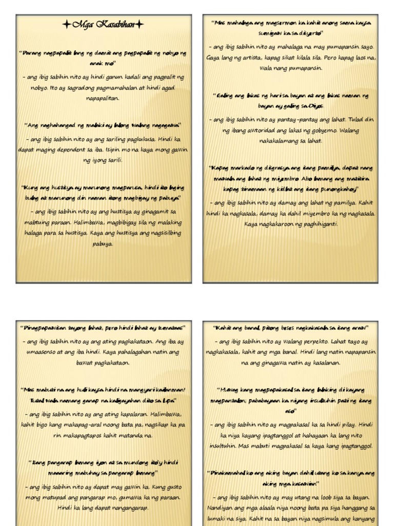 Mga Kasabihan | PDF