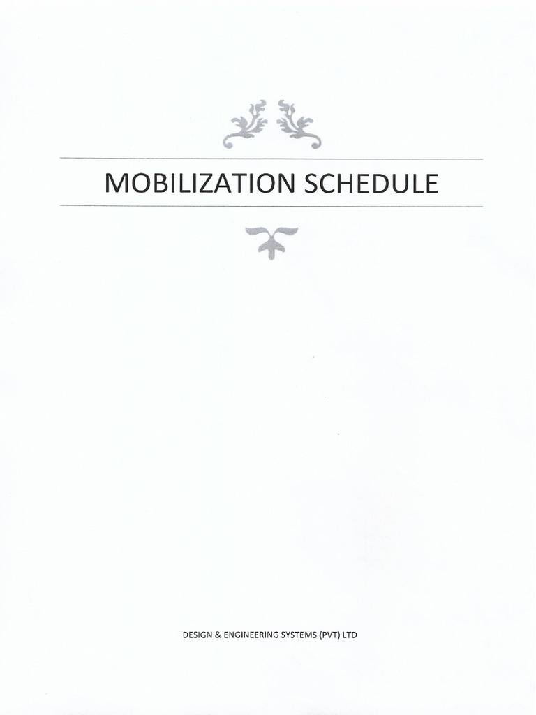 Mobilization Schedule | PDF