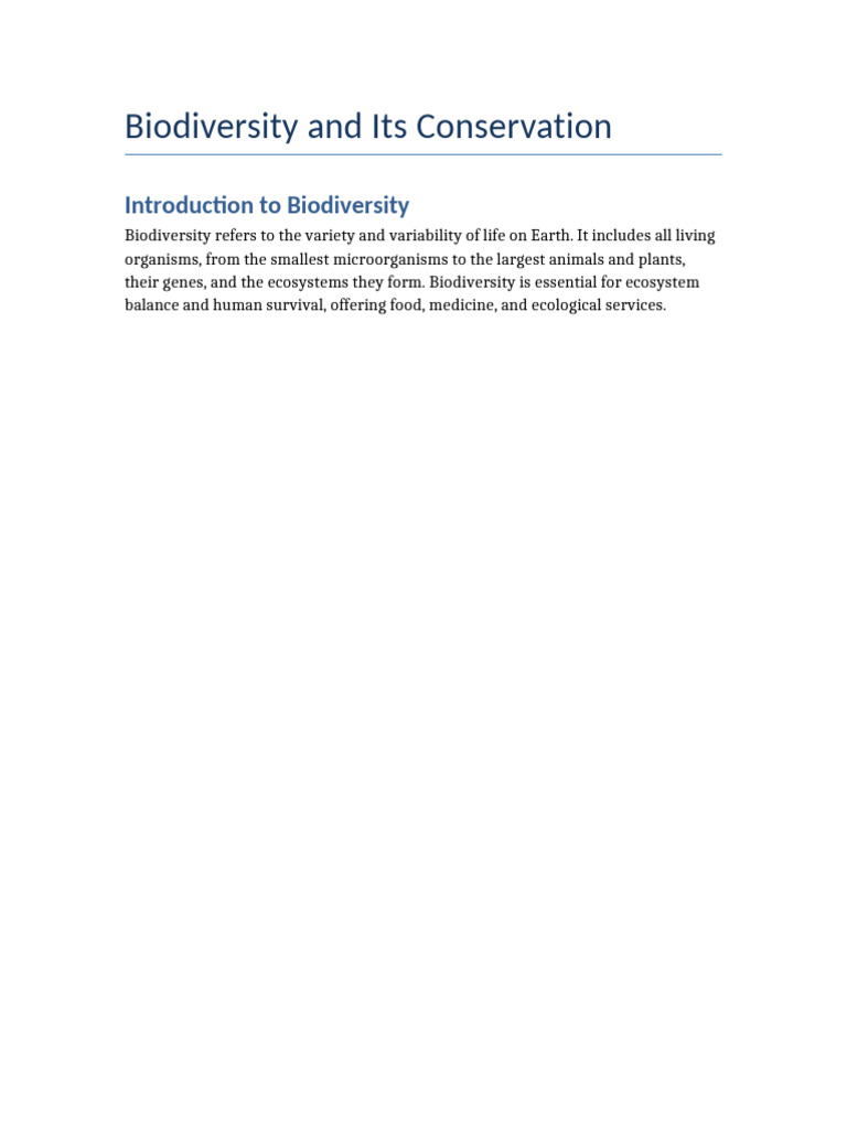 Class 12 Biodiversity Conservation Guide | PDF | Biodiversity ...