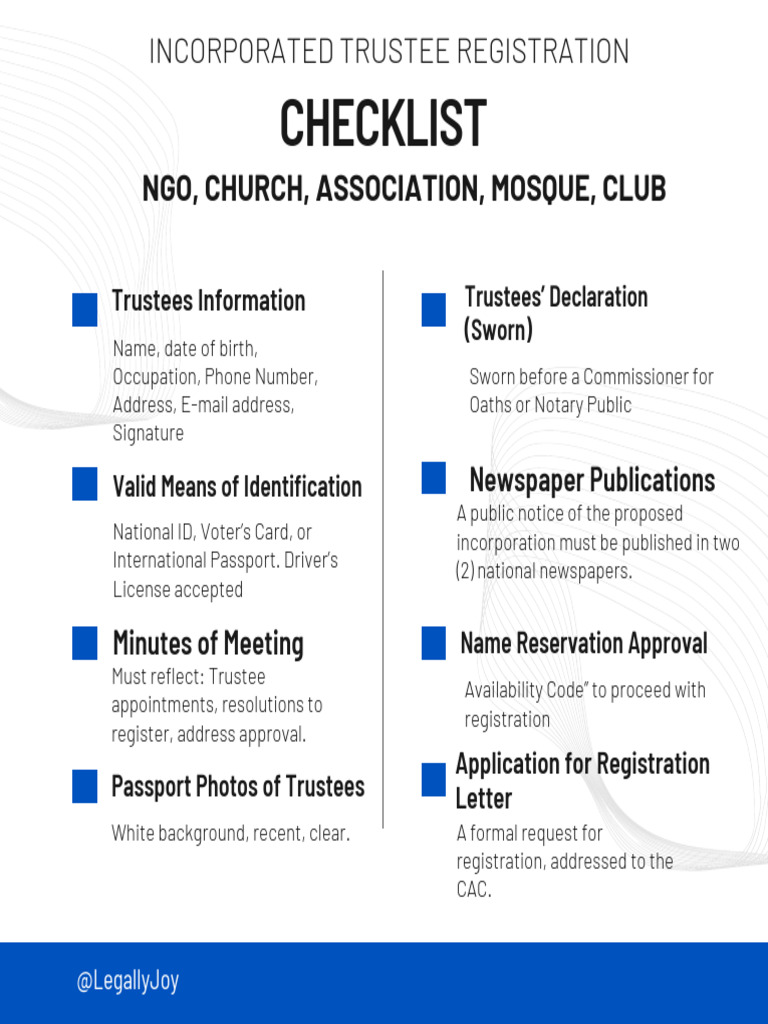 Incorporated Trustees Registration Guide | PDF