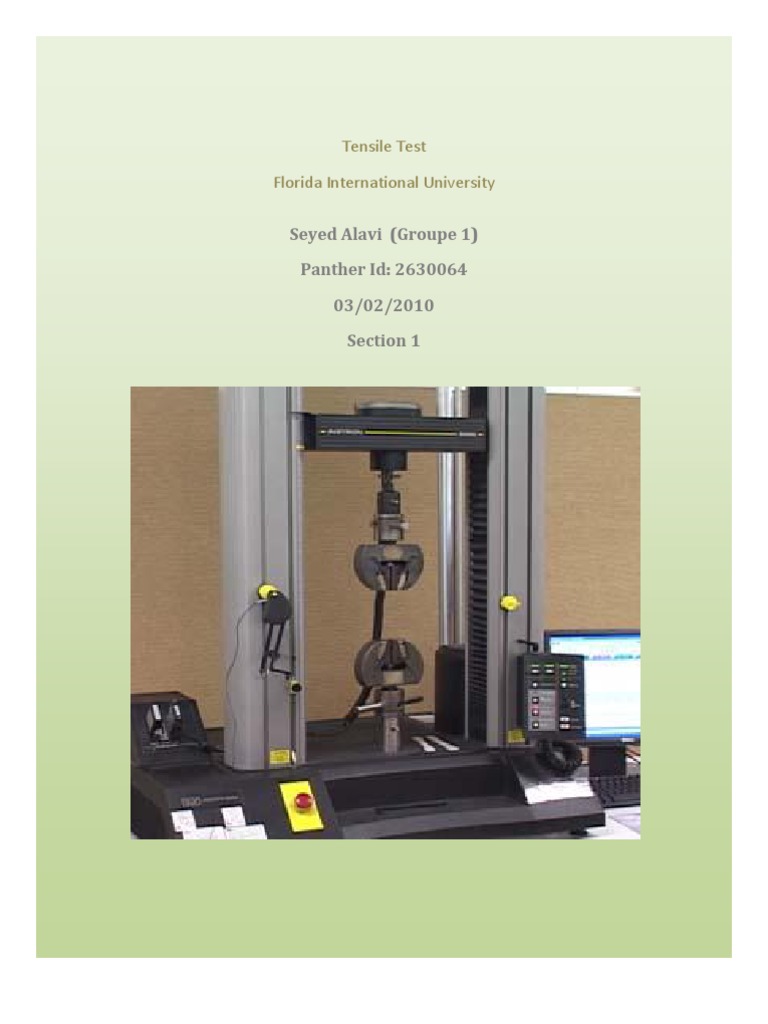 Tensile Test | PDF | Ultimate Tensile Strength | Deformation (Engineering)