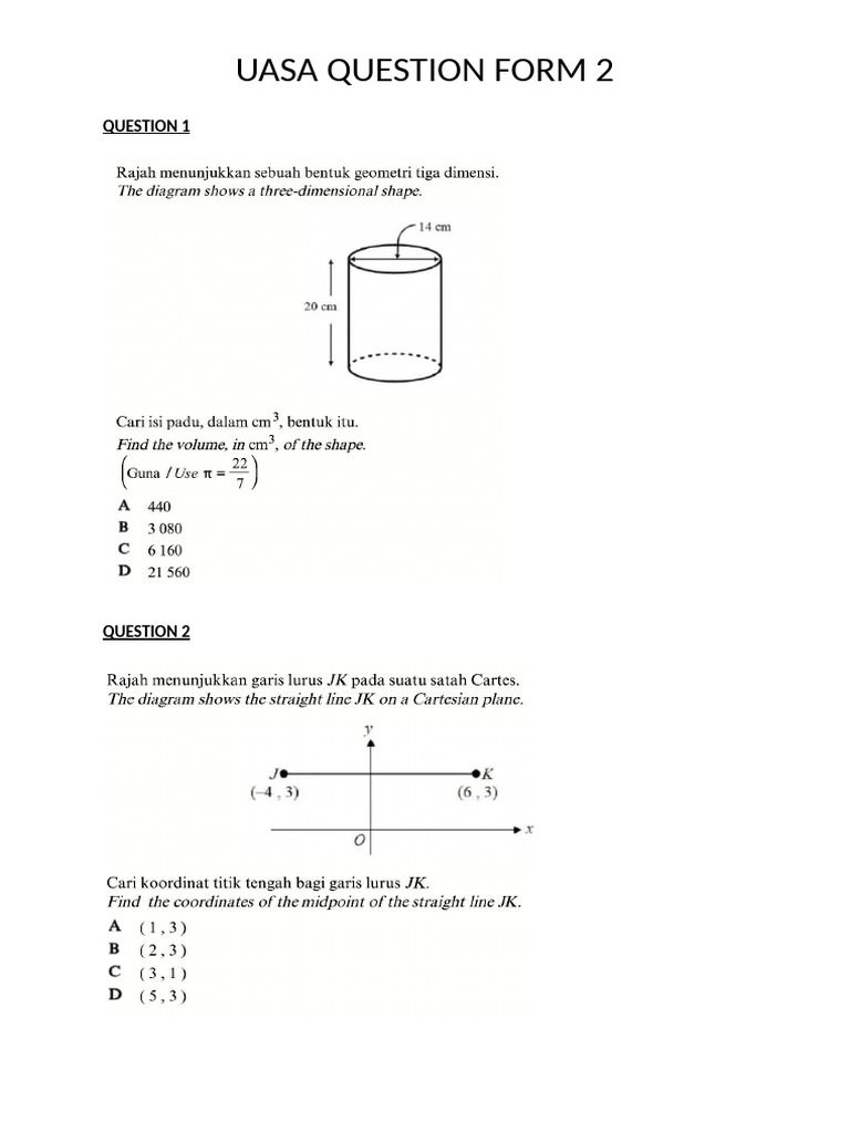Uasa Question Form 2 | PDF