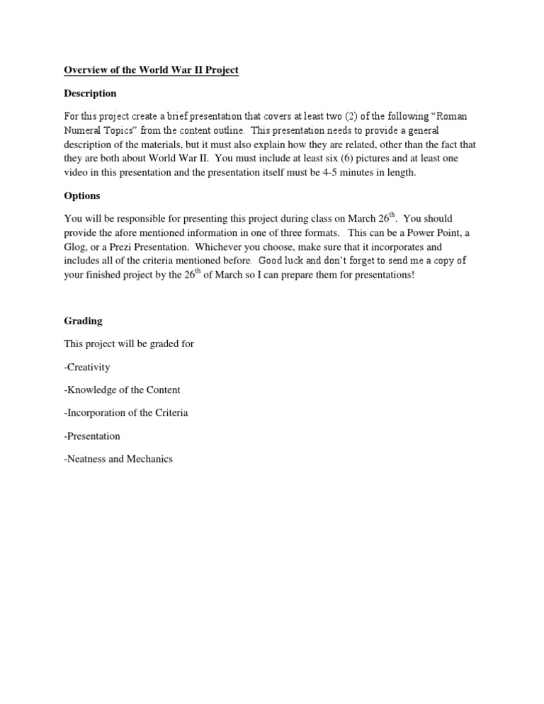 World War II Project Presentation Guide | PDF | Technology & Engineering