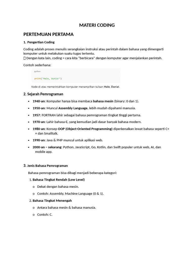 Materi Coding 2 | PDF