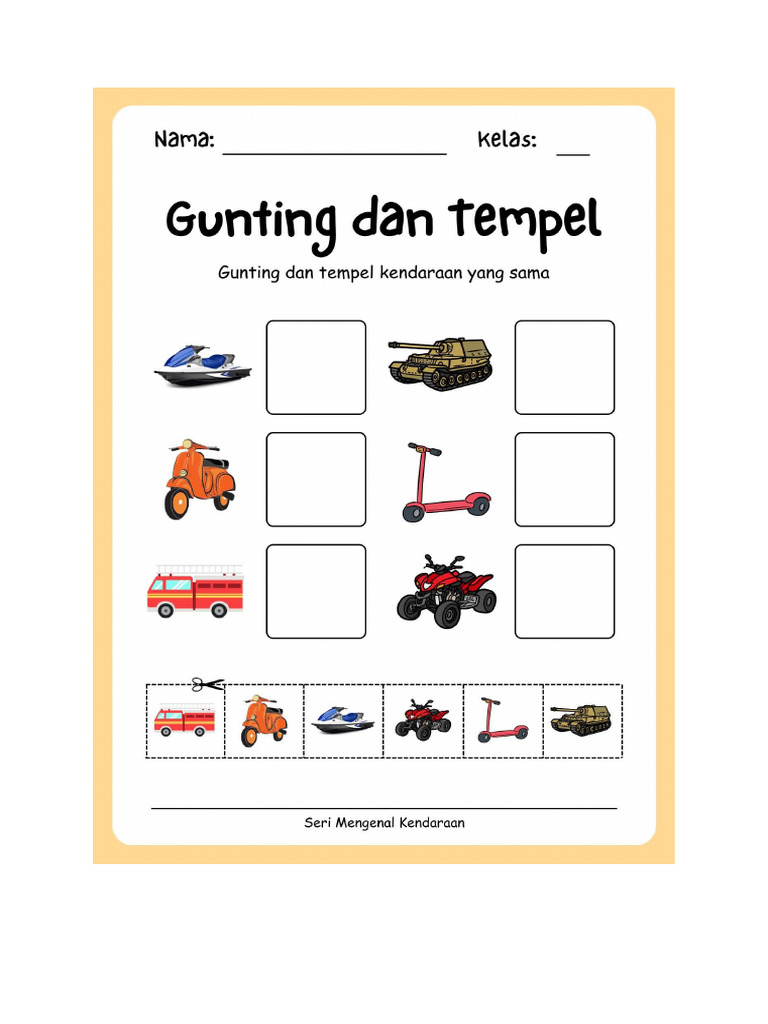 Contoh Menempel Dan Menggunting Paud | PDF