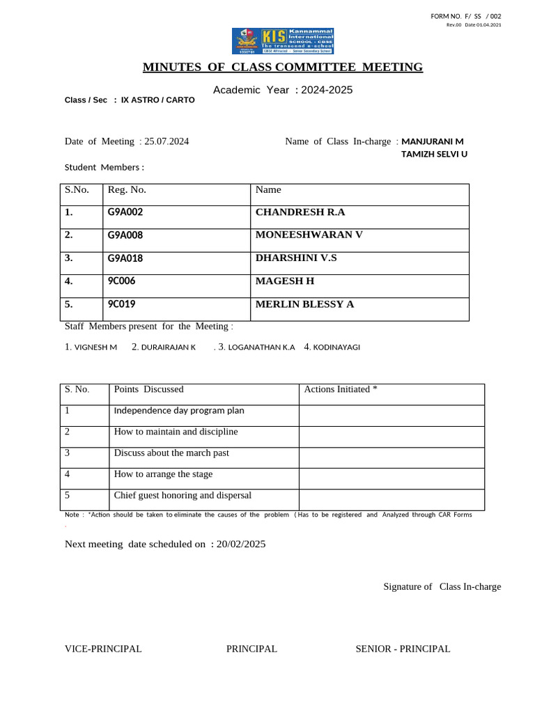 Class Committee Meeting Minutes IX Astro/Carto | PDF