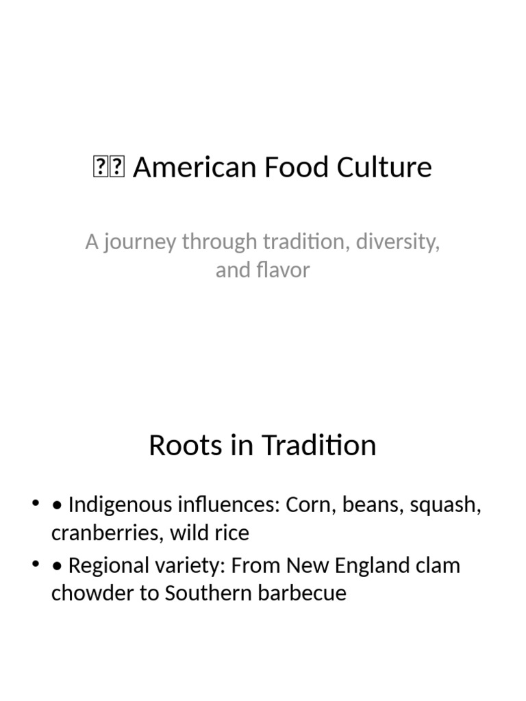 American Food Culture Presentation | PDF