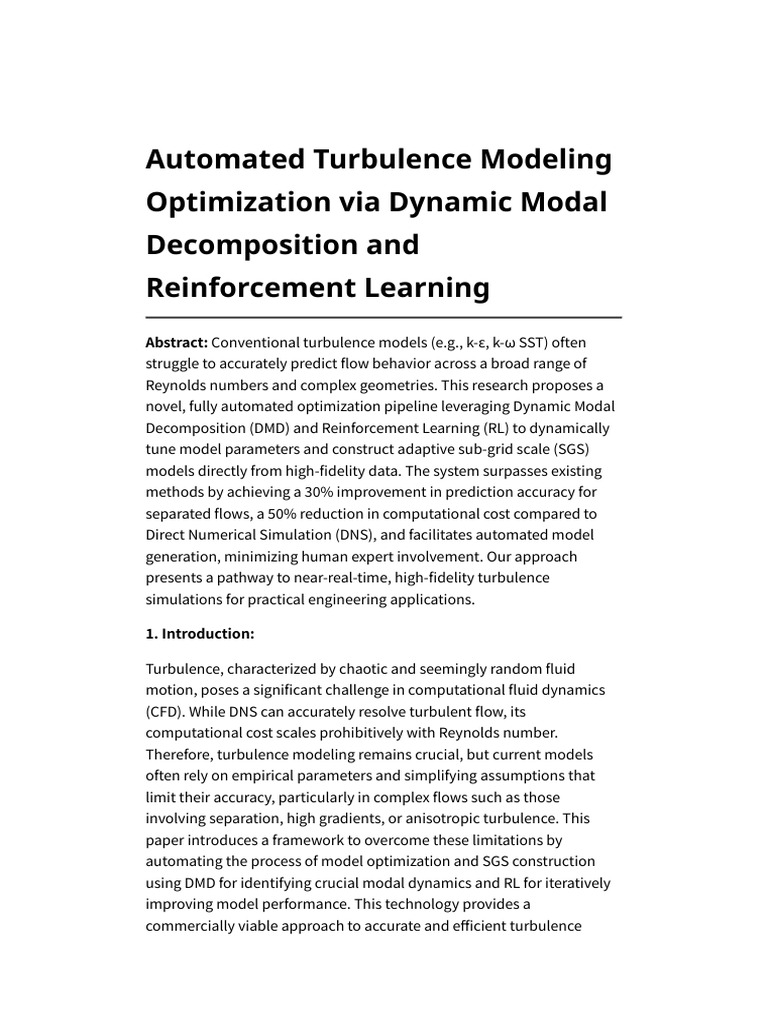 Automated Turbulence Modeling Optimization Via Dynamic Modal Decomposition and Reinforcement ...