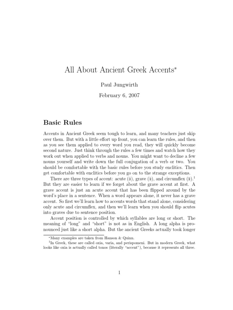 Greek Accents | PDF | Stress (Linguistics) | Languages