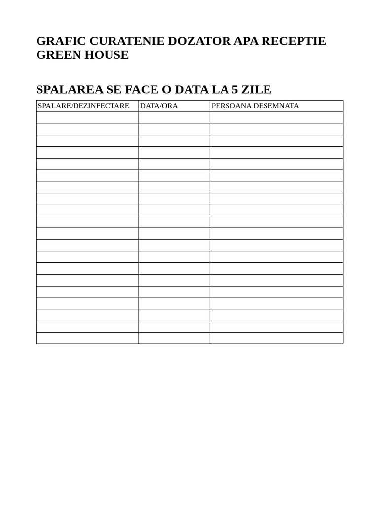 Grafic Dozator Apa | PDF