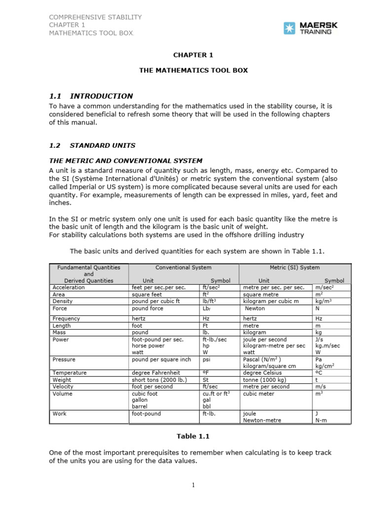01 - Mathematics Tool Box | PDF | Force | International System Of Units