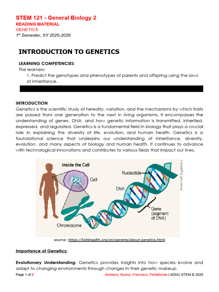 Introduction to Genetics in Biology | PDF | Dominance (Genetics) | Genotype