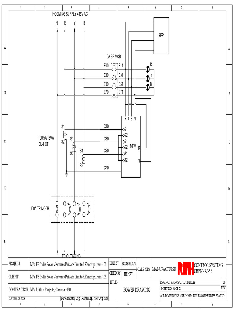 Incoming Supply 415V Ac N R Y B SPP | PDF