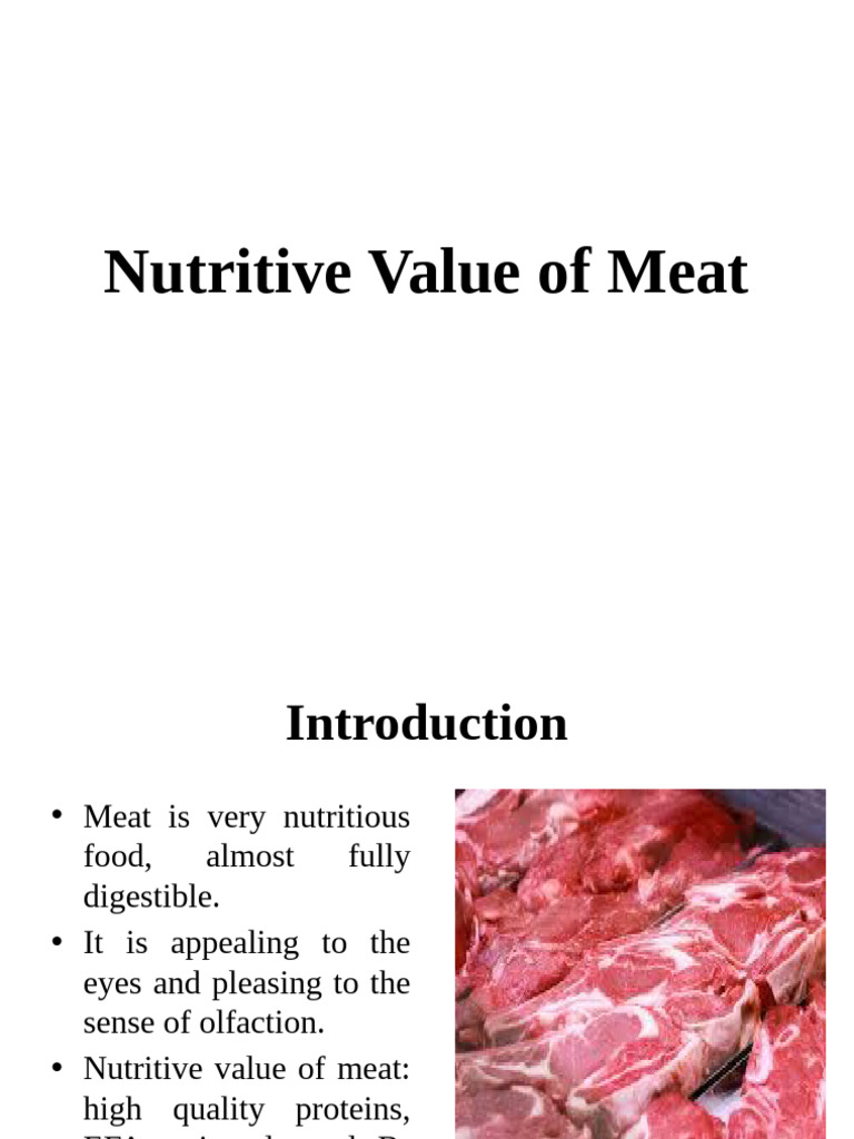 Nutritional Benefits of Meat Explained | PDF | Fat | Meat