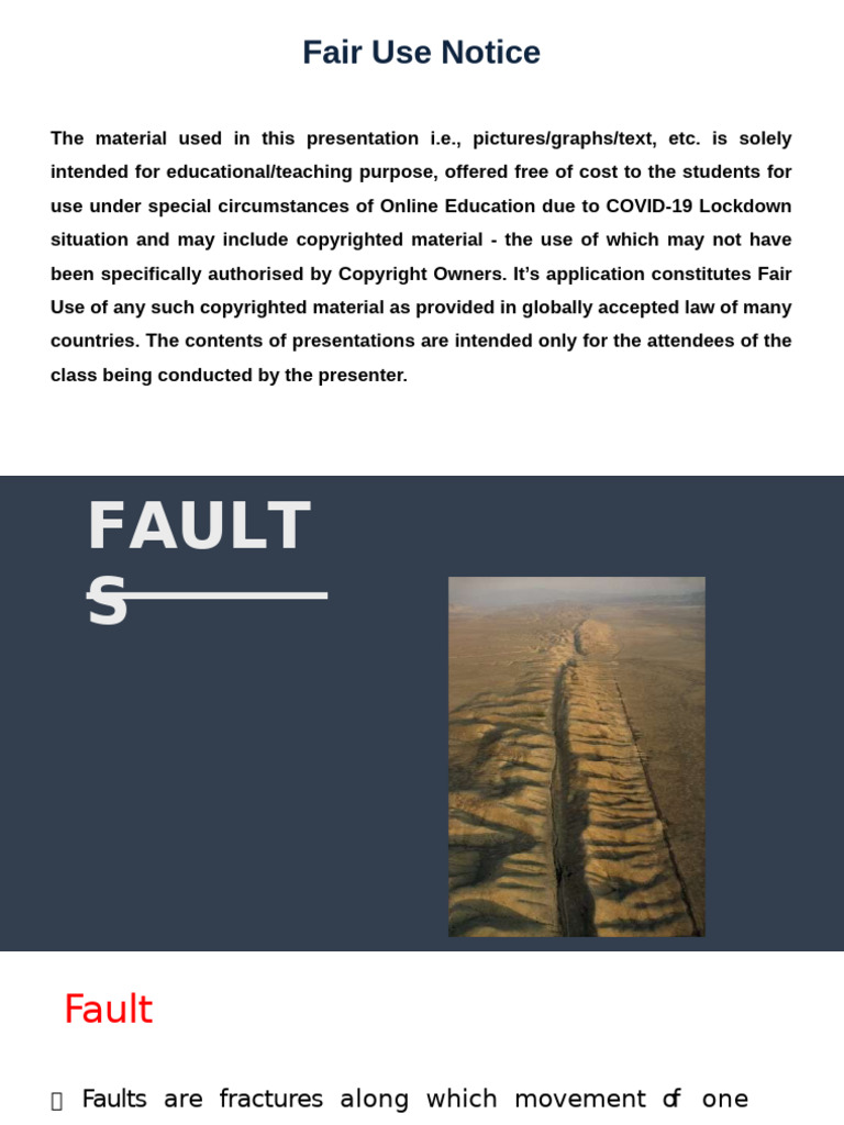 Faults and Classification, Folds and Types of Folds, Joints | PDF ...