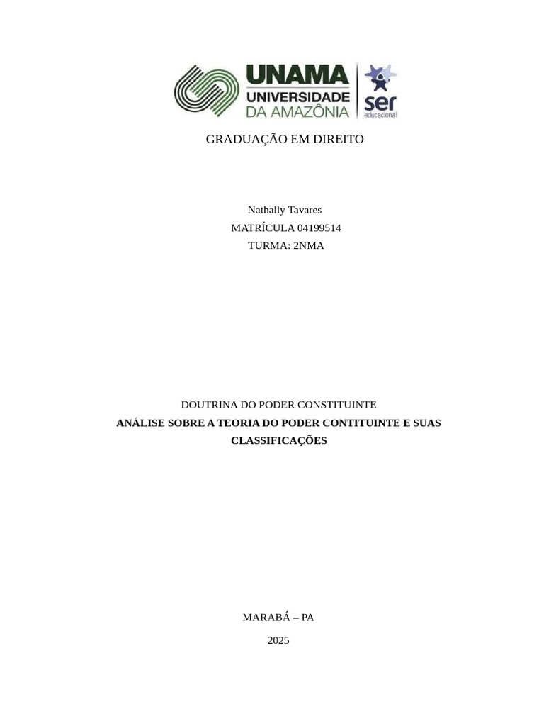 Doutrina Do Poder Constituintes - Nathally Tavares | PDF | Constituição ...