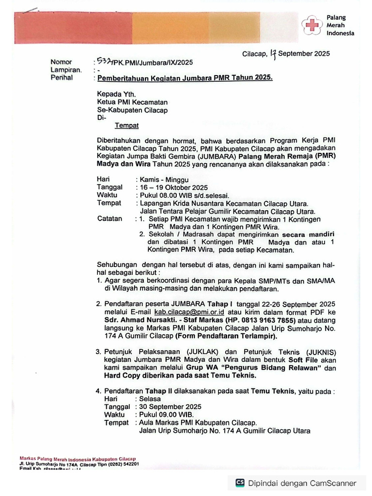 Pemberitahuan Jumbara PMR Tahun 2025 | PDF