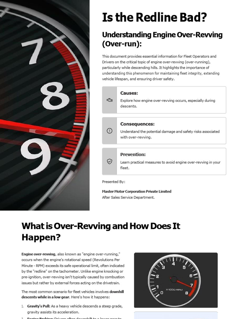 Preventing Engine Over-Revving Risks | PDF | Engines | Mechanical ...