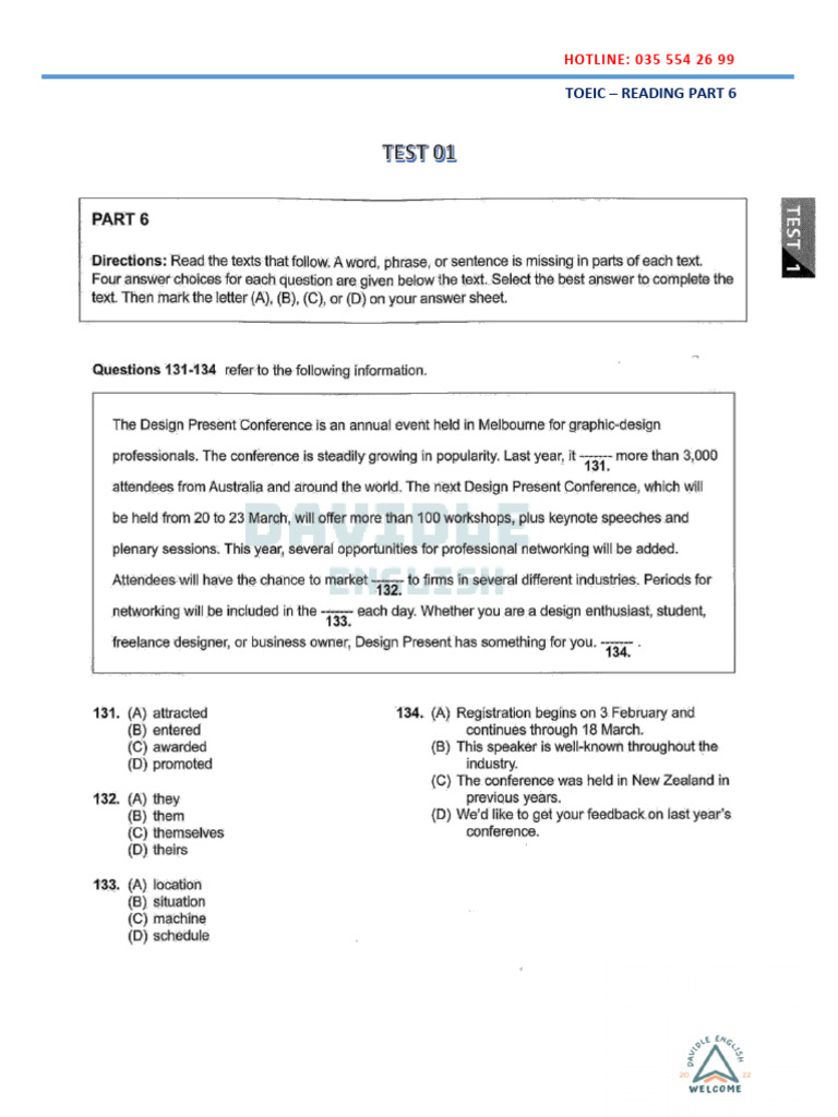 Toeic Part 6 Bài Giảng 1 | PDF